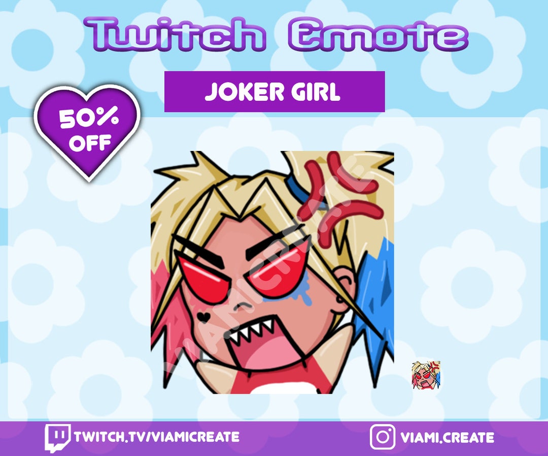 Chibi Joker Girl Twitch Emote Rage for Stream - Etsy