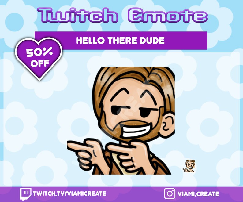 Hello There Dude Emote for Twitch, Streams, Discord - Etsy