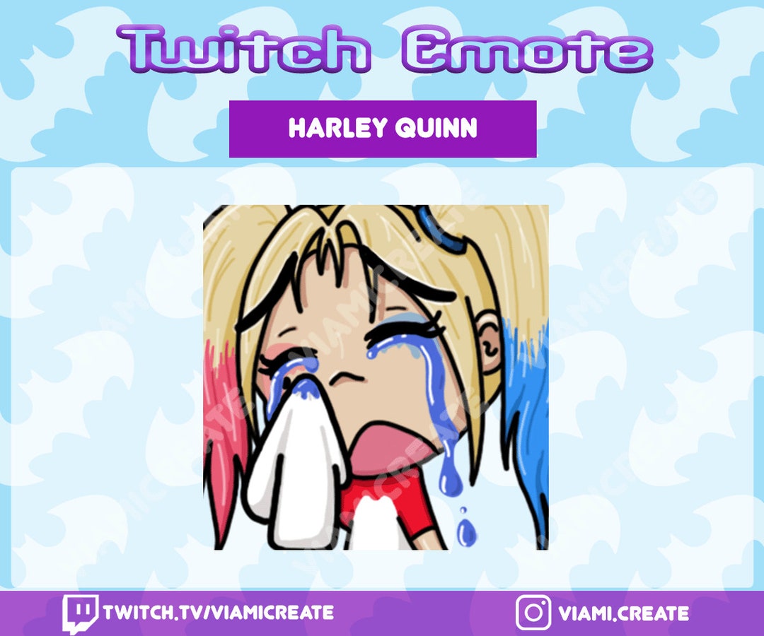 Chibi Harley Quinn Sad Twitch Emote for Stream - Etsy