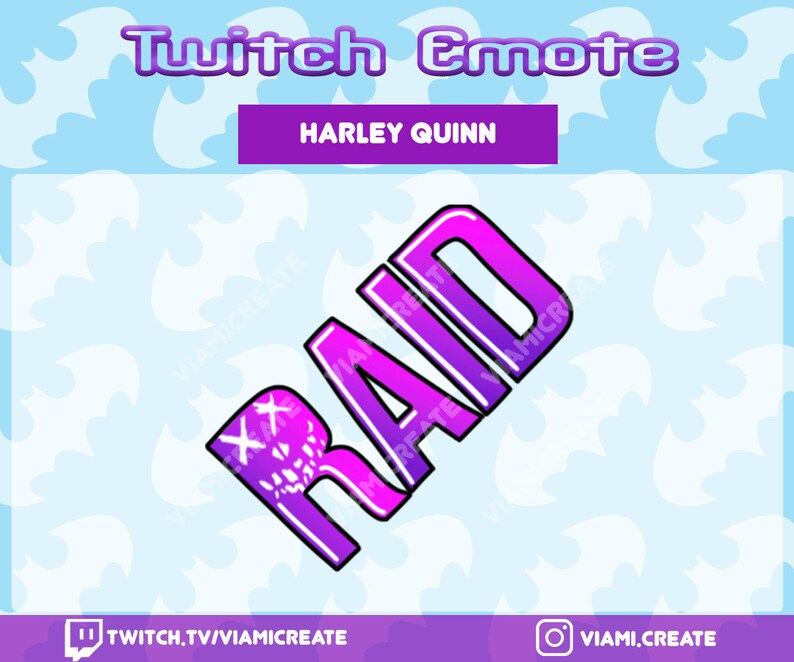 Raid Twitch Emote for Stream From Harley Quinn Set - Etsy