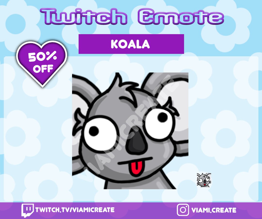 Cute Koala Derp Emote for Twitch and Streams - Etsy