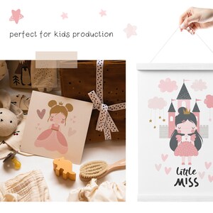 Little Princess Clipart Set. Cute Knights. Dragon and the Princess ...