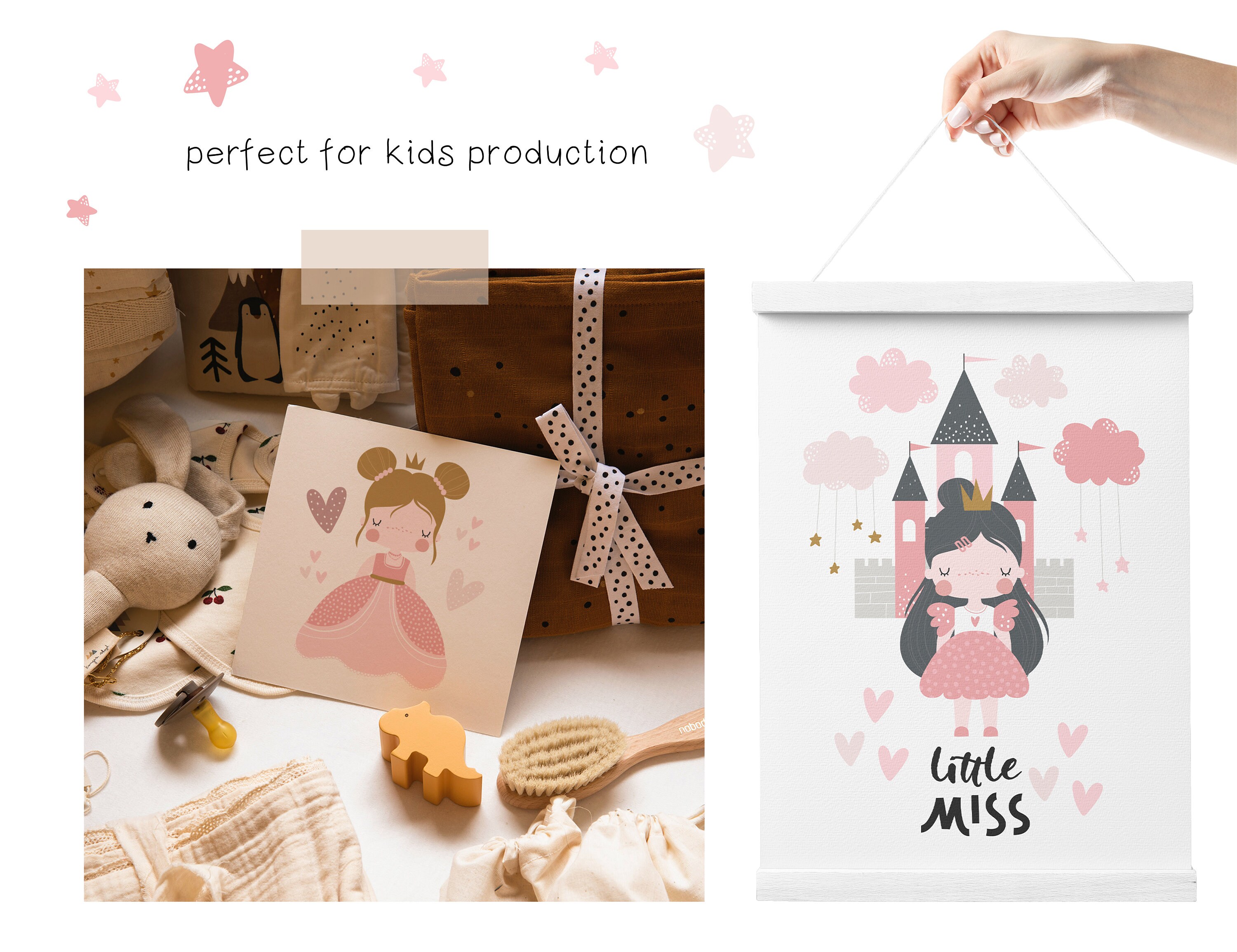 Little Princess Clipart Set. Cute Knights. Dragon and the Princess ...