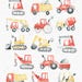 Construction Trucks. Watercolor Car Clipart. Cute Building Machines ...