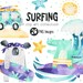 Surfing Watercolor Clipart Collection. Cute Animals Surfers. Surfer ...
