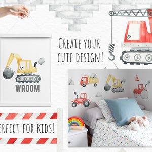 Construction Trucks. Watercolor Car Clipart. Cute Building Machines ...