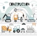 Construction Clipart Set: Cute Cars for Kids, Boy Nursery, Trucks ...