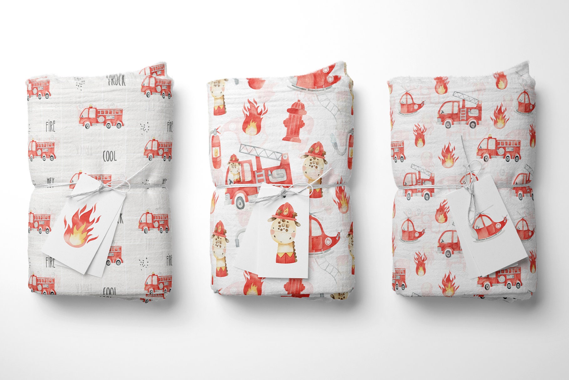 Firefighters Seamless Patterns Collection. Firetruck Illustration ...