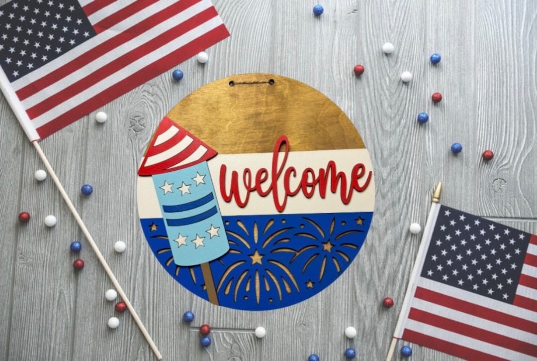 Patriotic Welcome Sign - Etsy