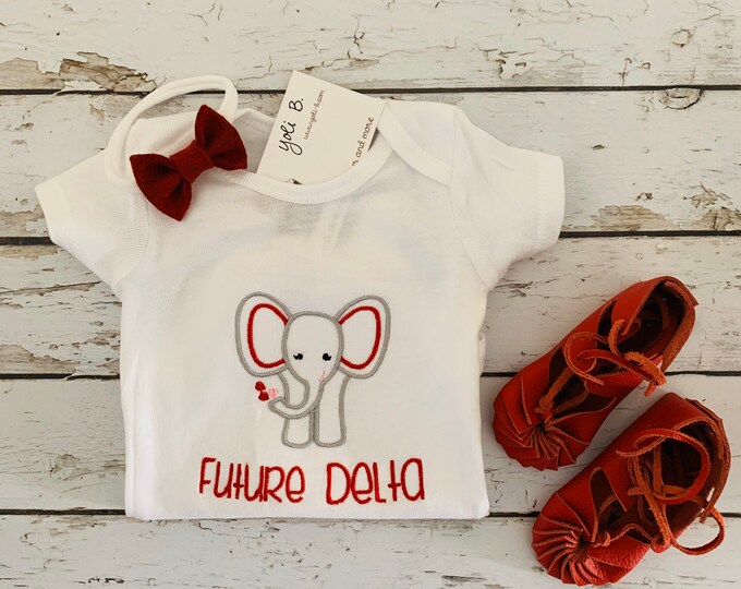Delta Sigma Theta Sorority Inspired Embroidered Baby Girl Onesie ...