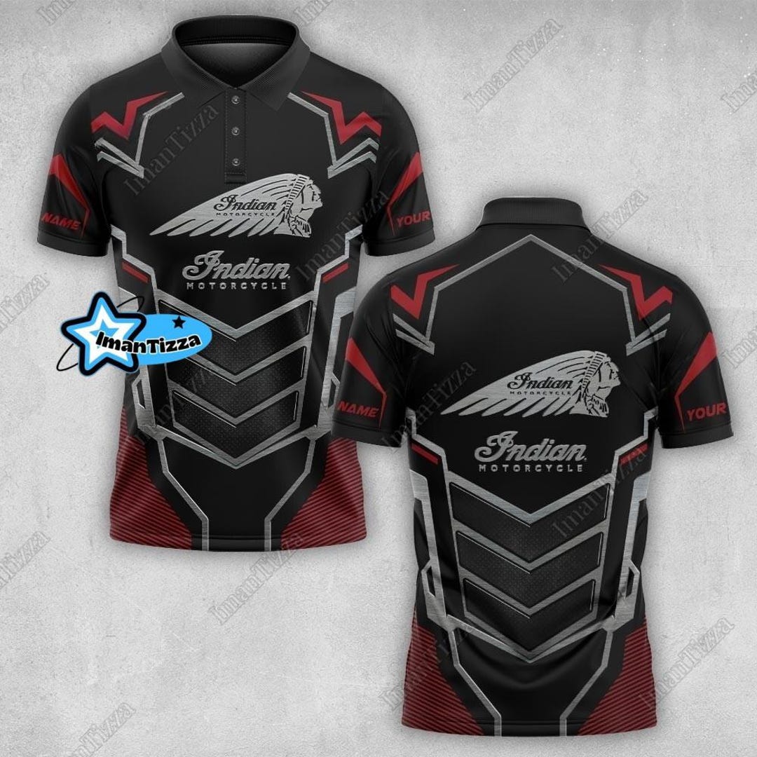 Custom Indian Motorcycle Polo Shirt, Motorcycle Rider Men Shirt ...