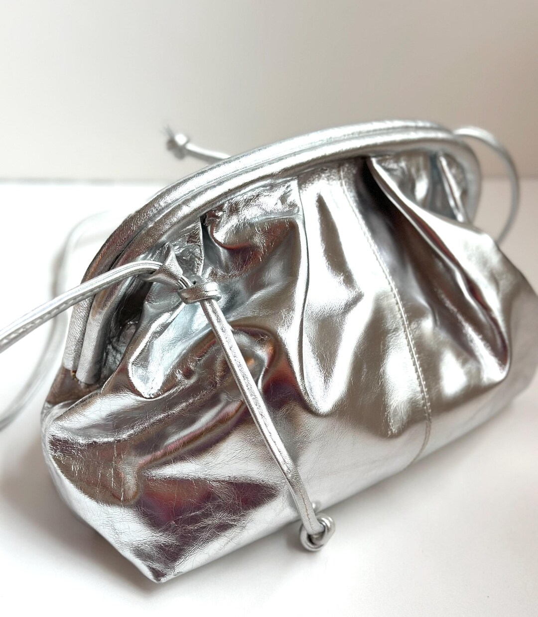 NEW Limited Edition Clam Shell Purse in Lux Silver, Soft Leather, Anna ...