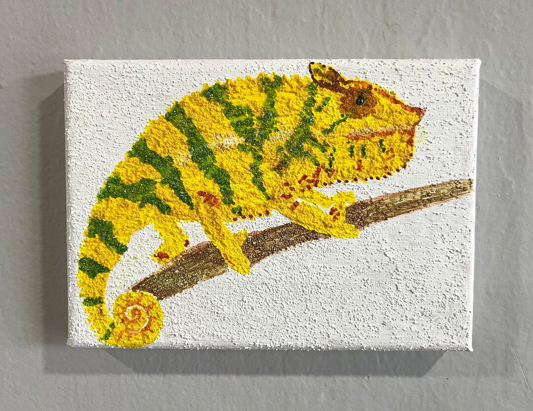 Chameleon Acrylic Texture Painting - Etsy