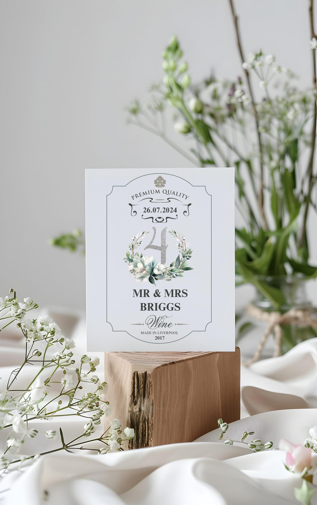 Wine Bottle Label Table Numbers Template, Printable Table Numbers ...