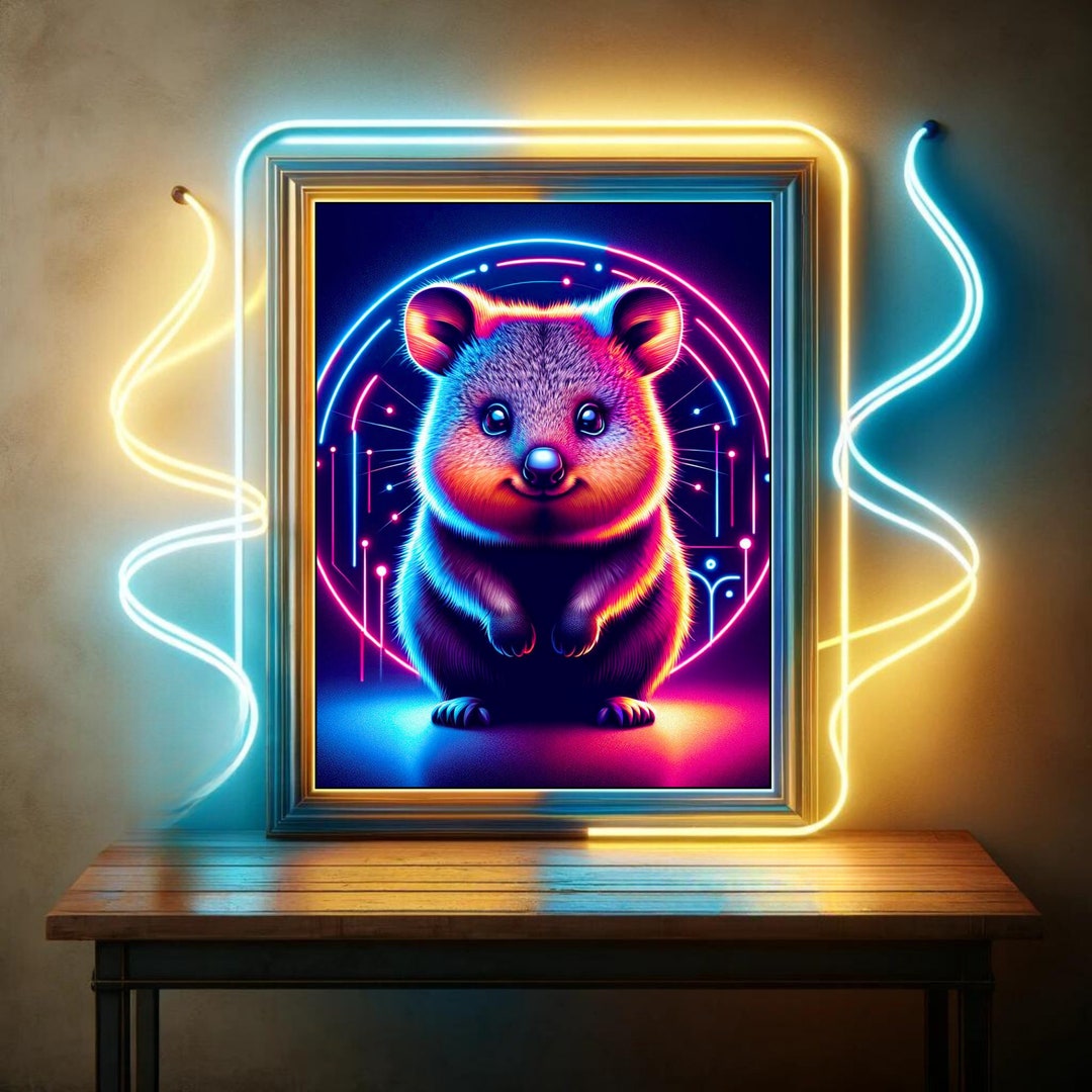 Quokka Neon Gloss Posters - Etsy