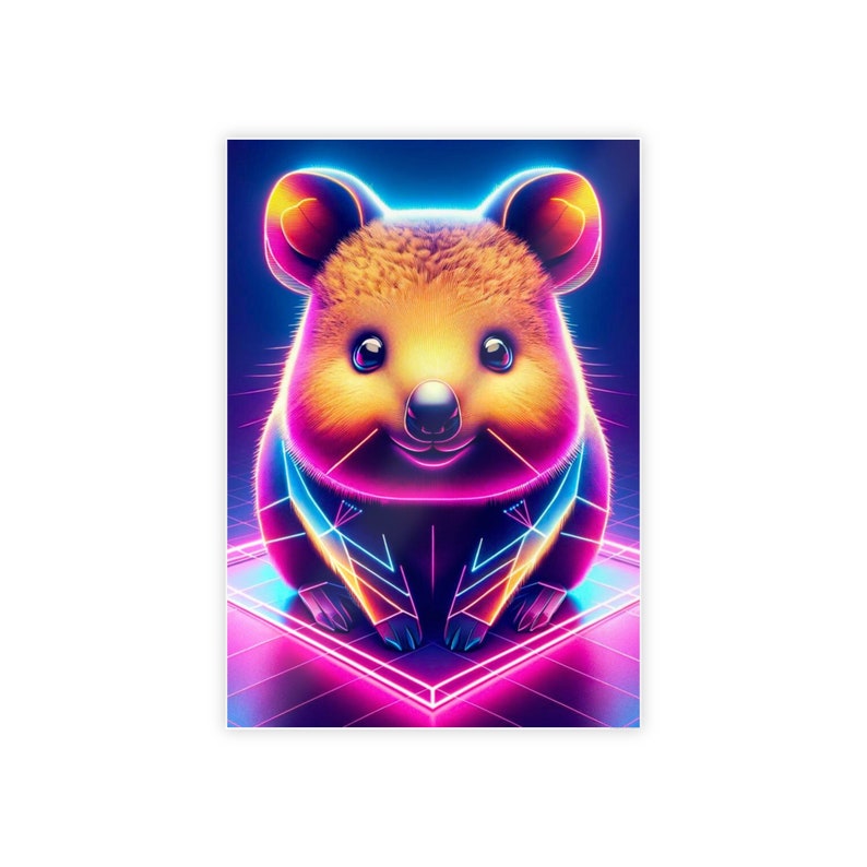 Quokka Neon Art Gloss Posters - Etsy