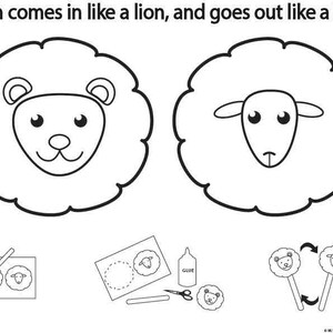 March Activity Sheet It Comes in Like a Lion and Out Like a Lamb - Etsy