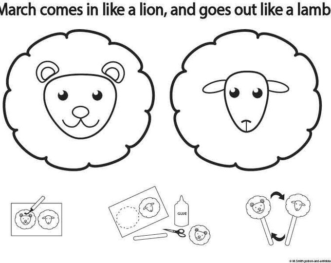 March Activity Sheet - It Comes in Like a Lion and Out Like a Lamb - Etsy