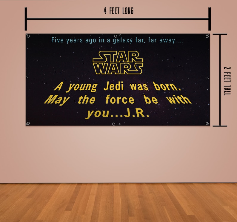 Custom Star Wars Birthday Banner 2ft x 4ft Vinyl Banner | Etsy