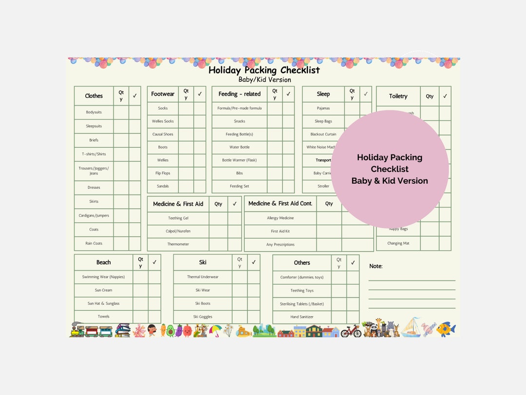 Holiday Packing List, Holiday Packing Check List, Holiday Preparation ...