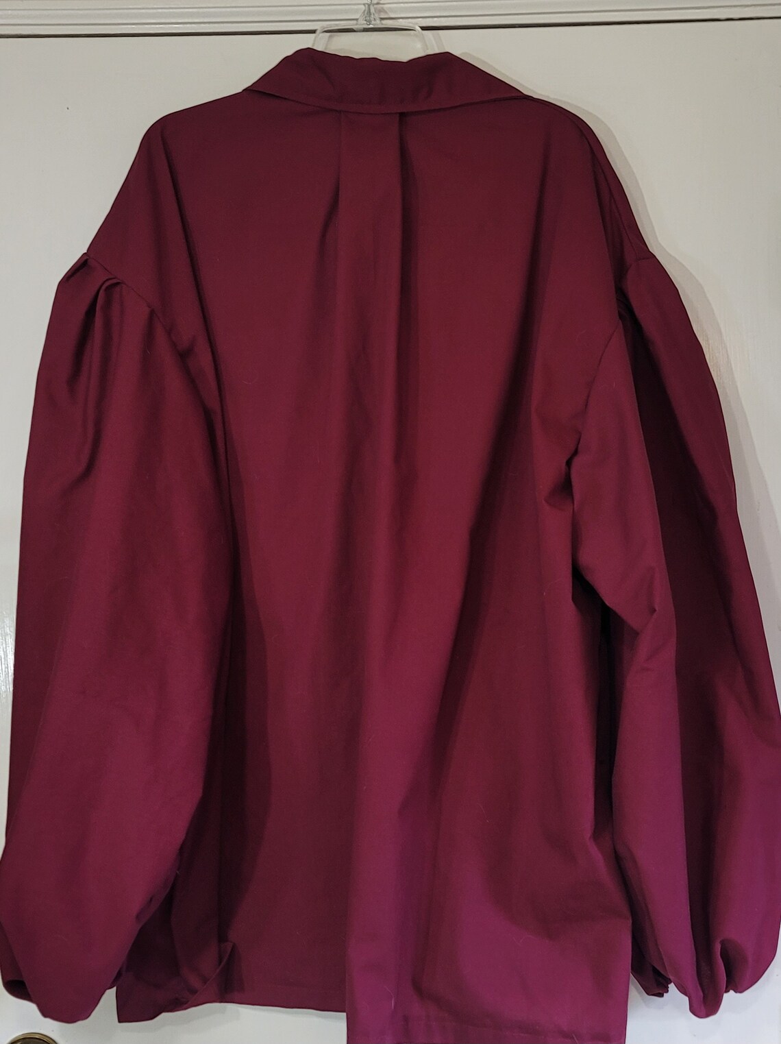 XXL Burgundy Pirate Poet Shirt With Free Standing Lace Tie. 2XL Cotton ...