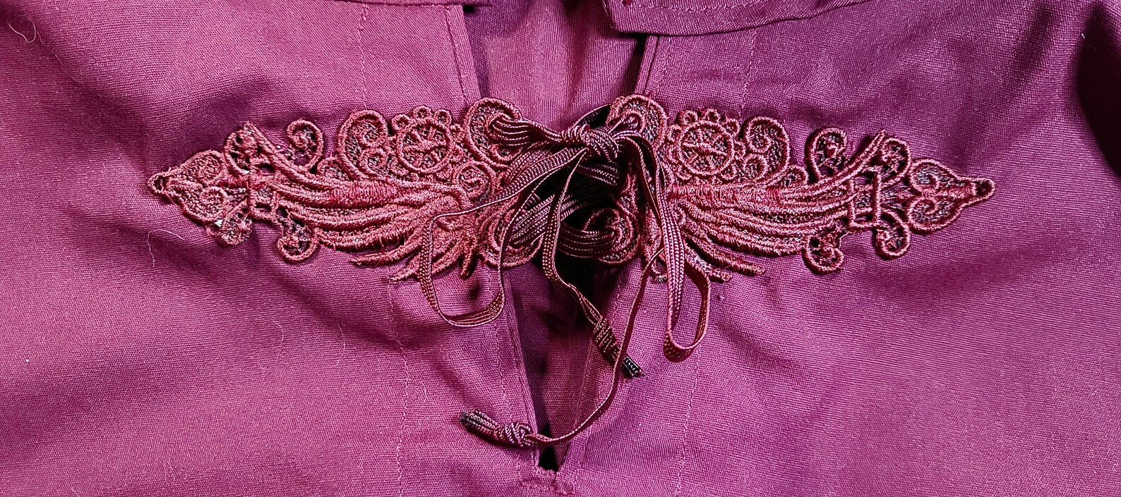 XXL Burgundy Pirate Poet Shirt With Free Standing Lace Tie. 2XL Cotton ...