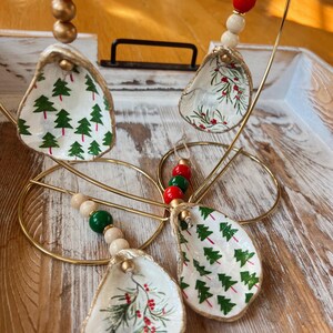 Oyster Shell Christmas Ornament: Beaded Holiday Tree Decor - Etsy