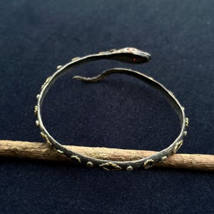 925 Sterling Silver Gem Eyed Serpent Arm Cuff, Snake Arm Band, Handmade ...