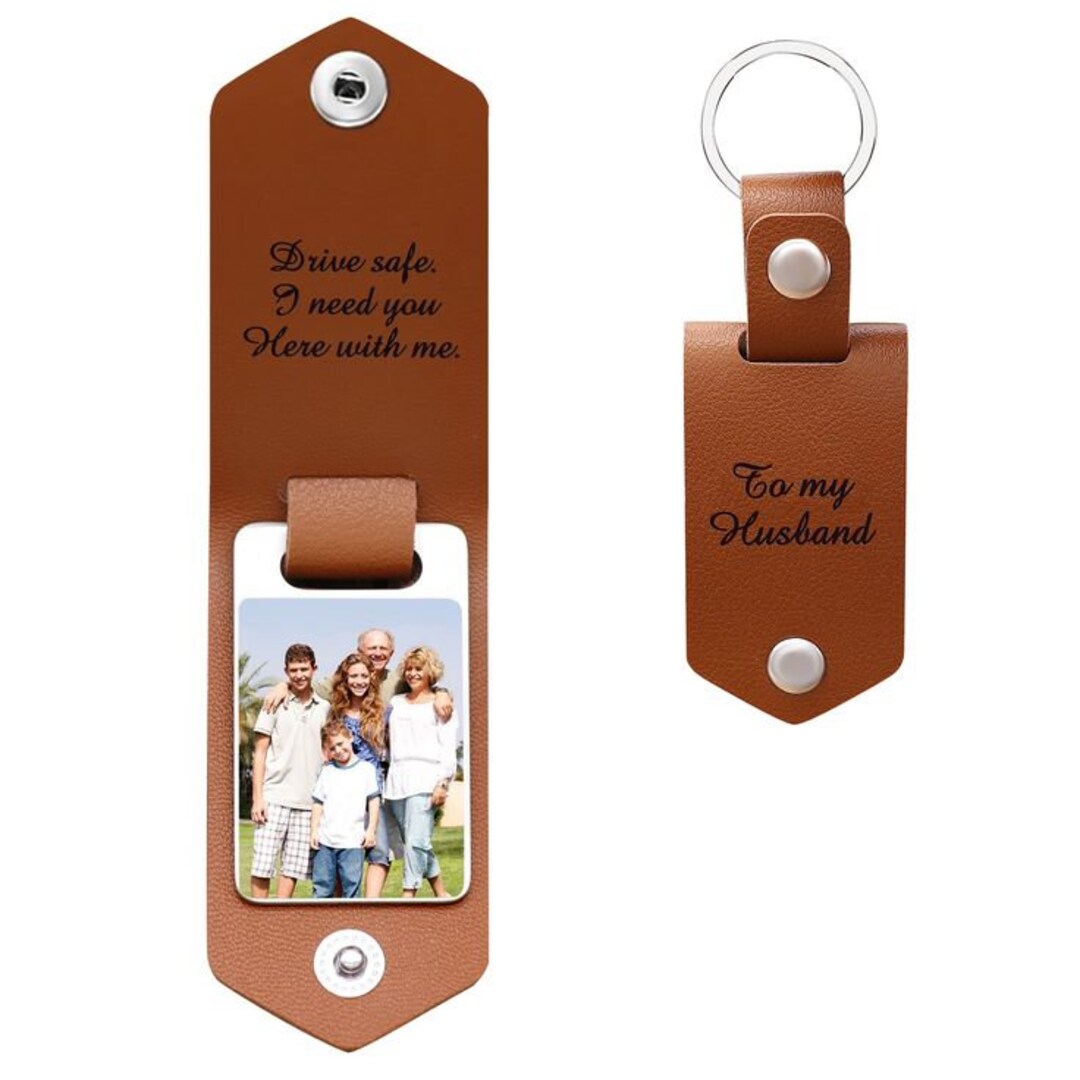 Custom Leather Photo Keychain Photo Keyring Leather Keychain ...
