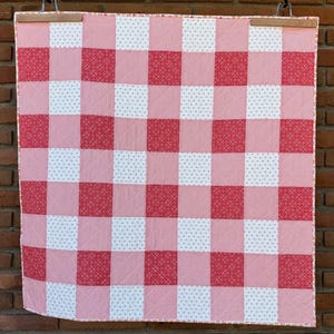 Pink and White Gingham Pattern Baby Quilt - Etsy