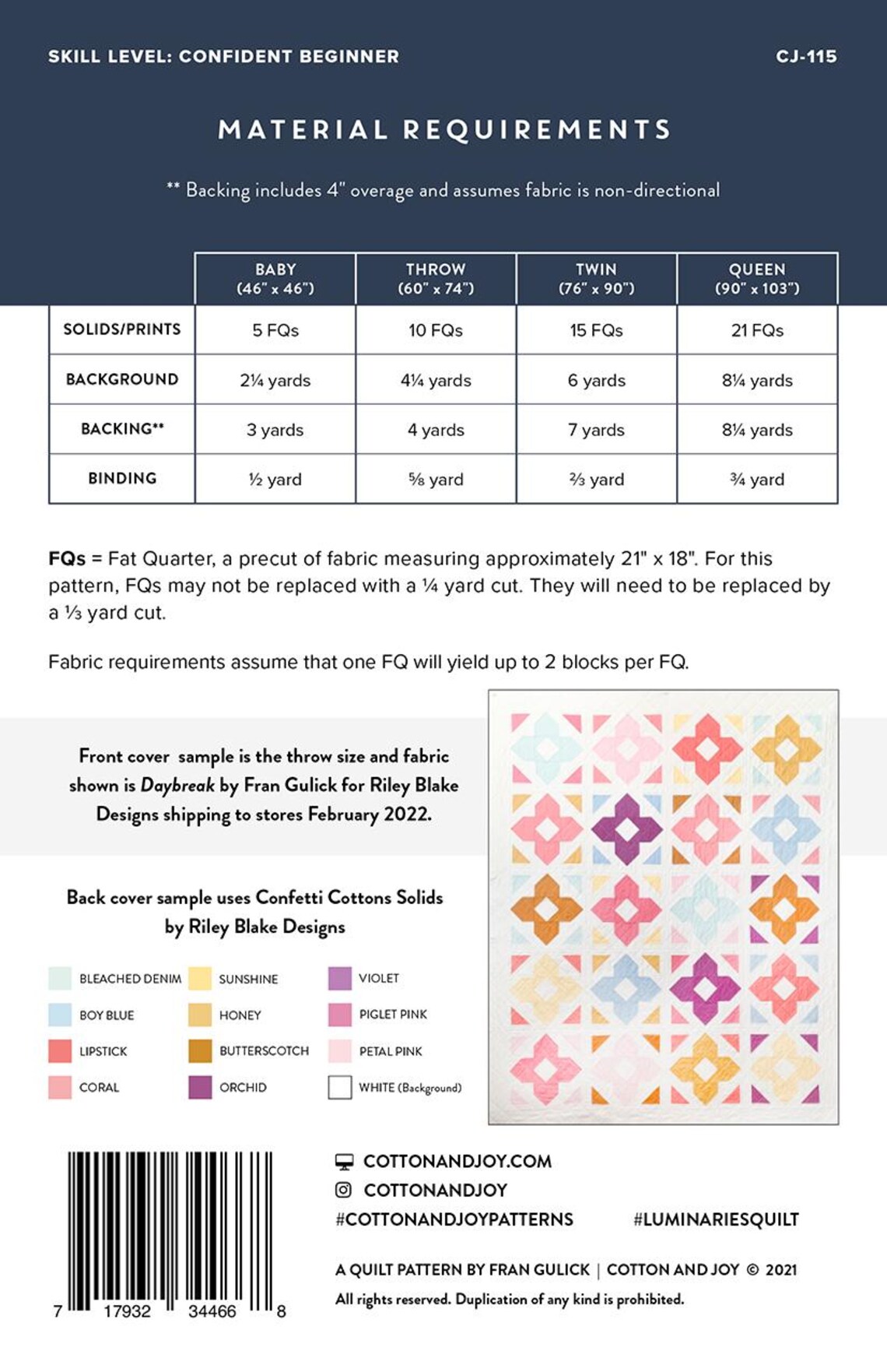 Luminaries Quilt Pattern by Fran Gulick of Cotton and Joy - Etsy