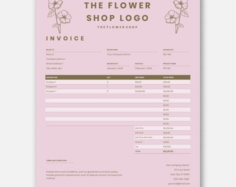 Invoice Template - Customizable With Google Sheets - Etsy