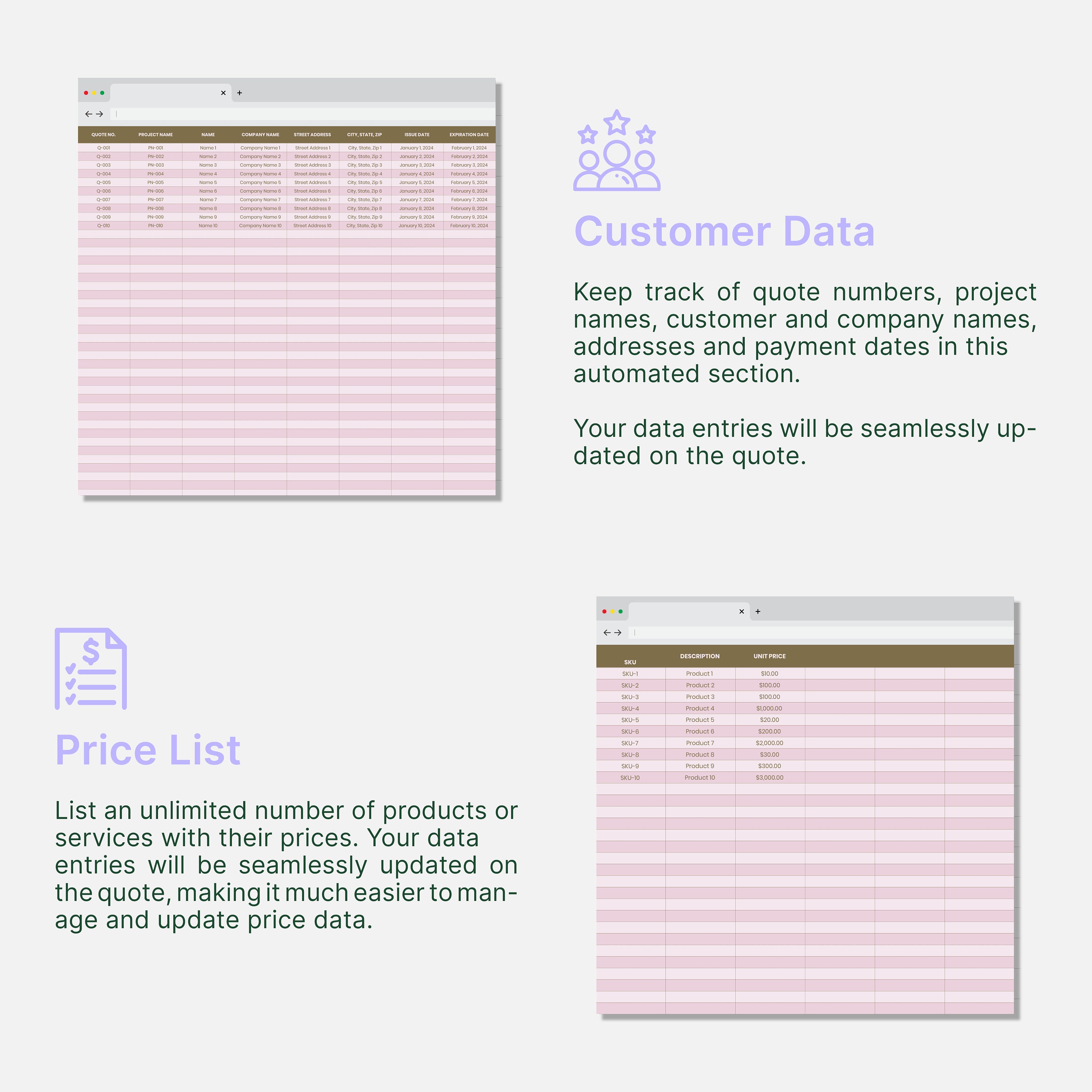Flower Shop Price Quote Template, Florist Quotation Template ...