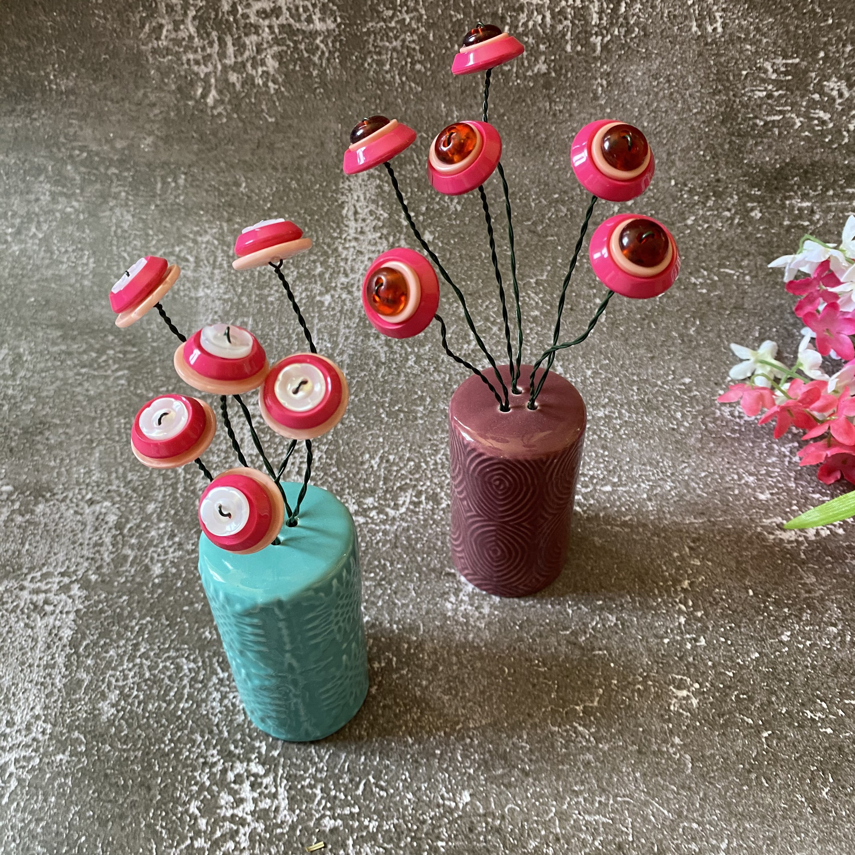 Button Flowers Buttons Salt & Pepper Shaker Unique Gift Button Gift ...