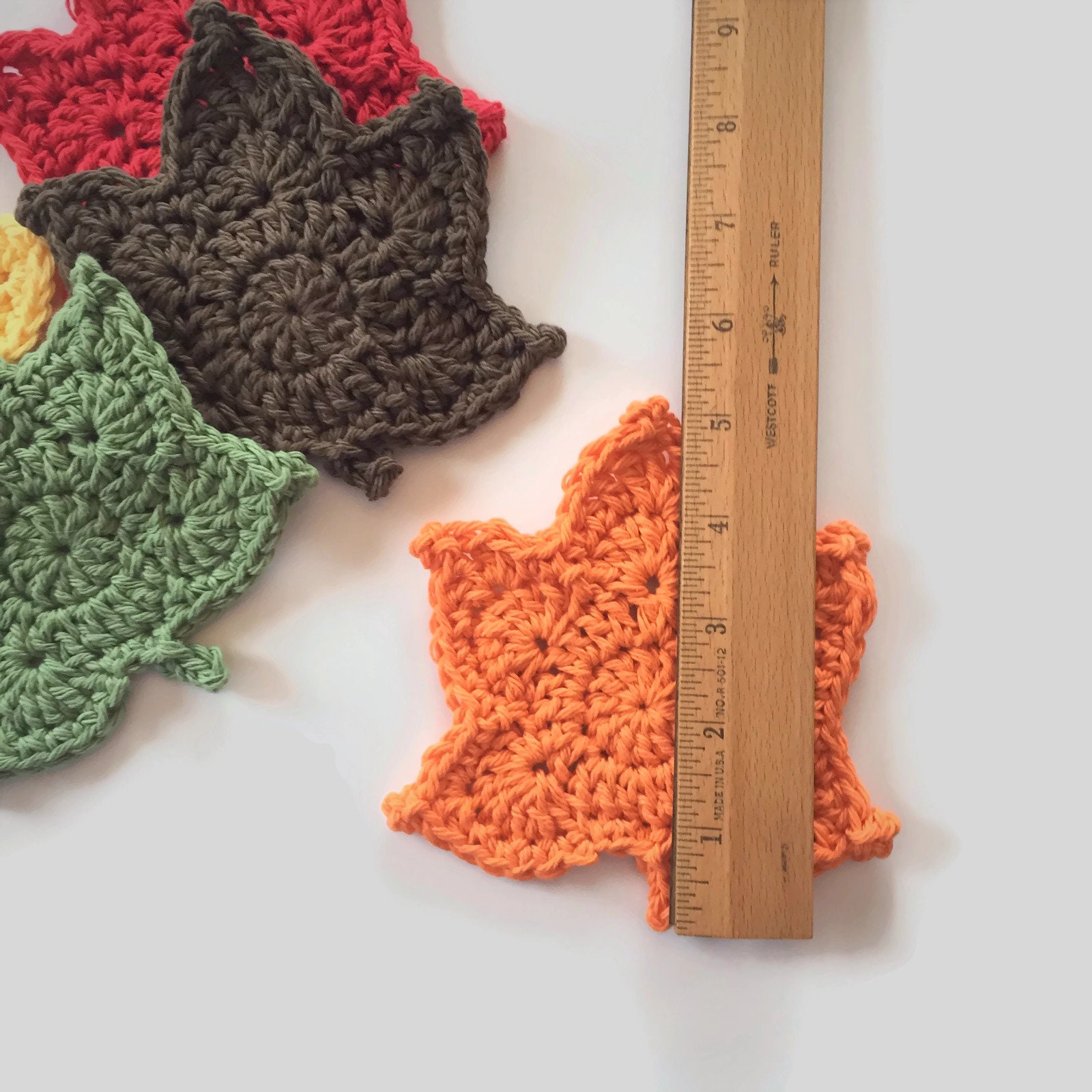 Crochet Maple Leaf Coasters, Fall Colors, 100% Cotton Drink Coasters - Etsy