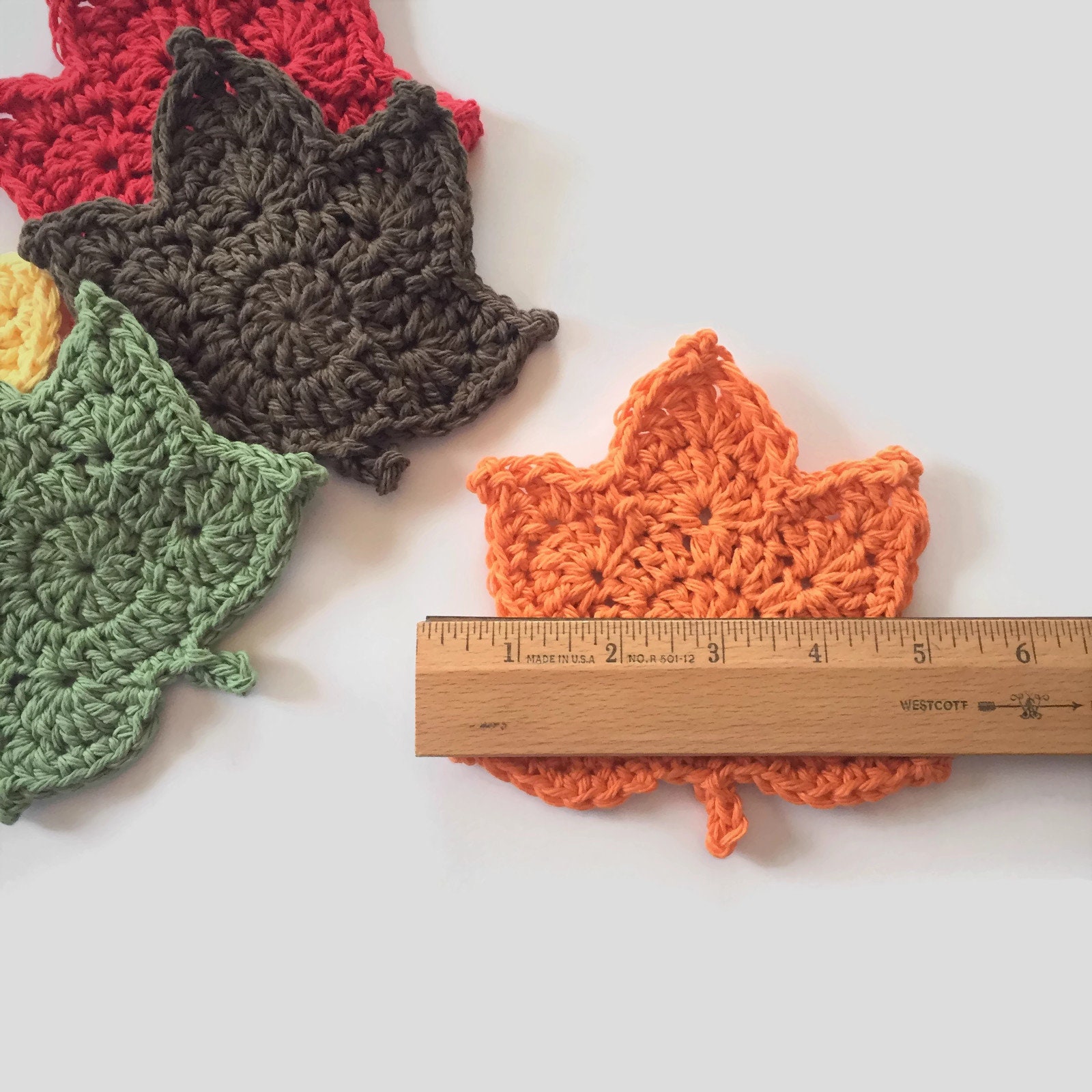 Crochet Maple Leaf Coasters, Fall Colors, 100% Cotton Drink Coasters - Etsy