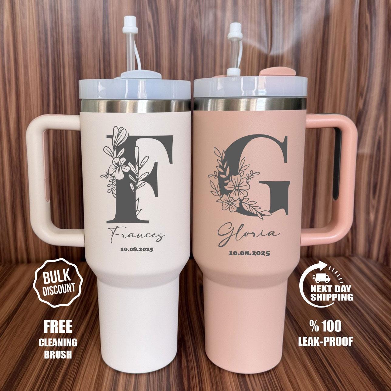 Personalized 40 Oz Tumbler With Straw • Custom Name Cup With Date ...