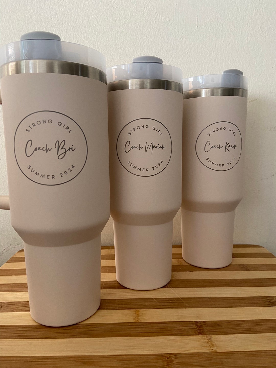 Custom 40 Oz Name Tumbler, Personalized Text Logo Tumbler With Handle ...