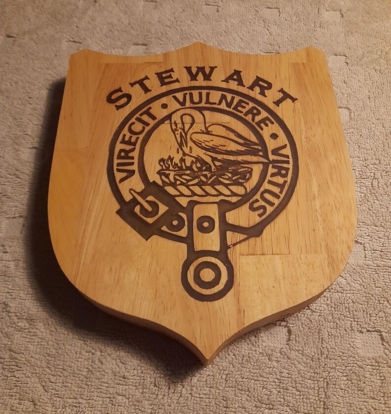Clan Stewart - Carved Timber Crest - Etsy