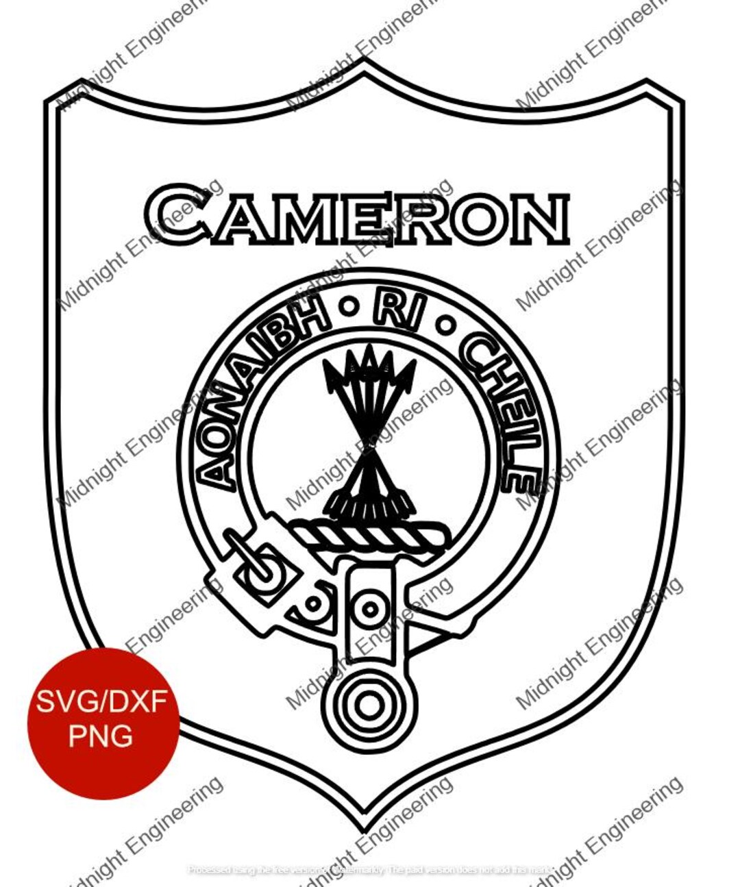 Clan Cameron - Simple SVG/DXF for Cnc/laser - Etsy