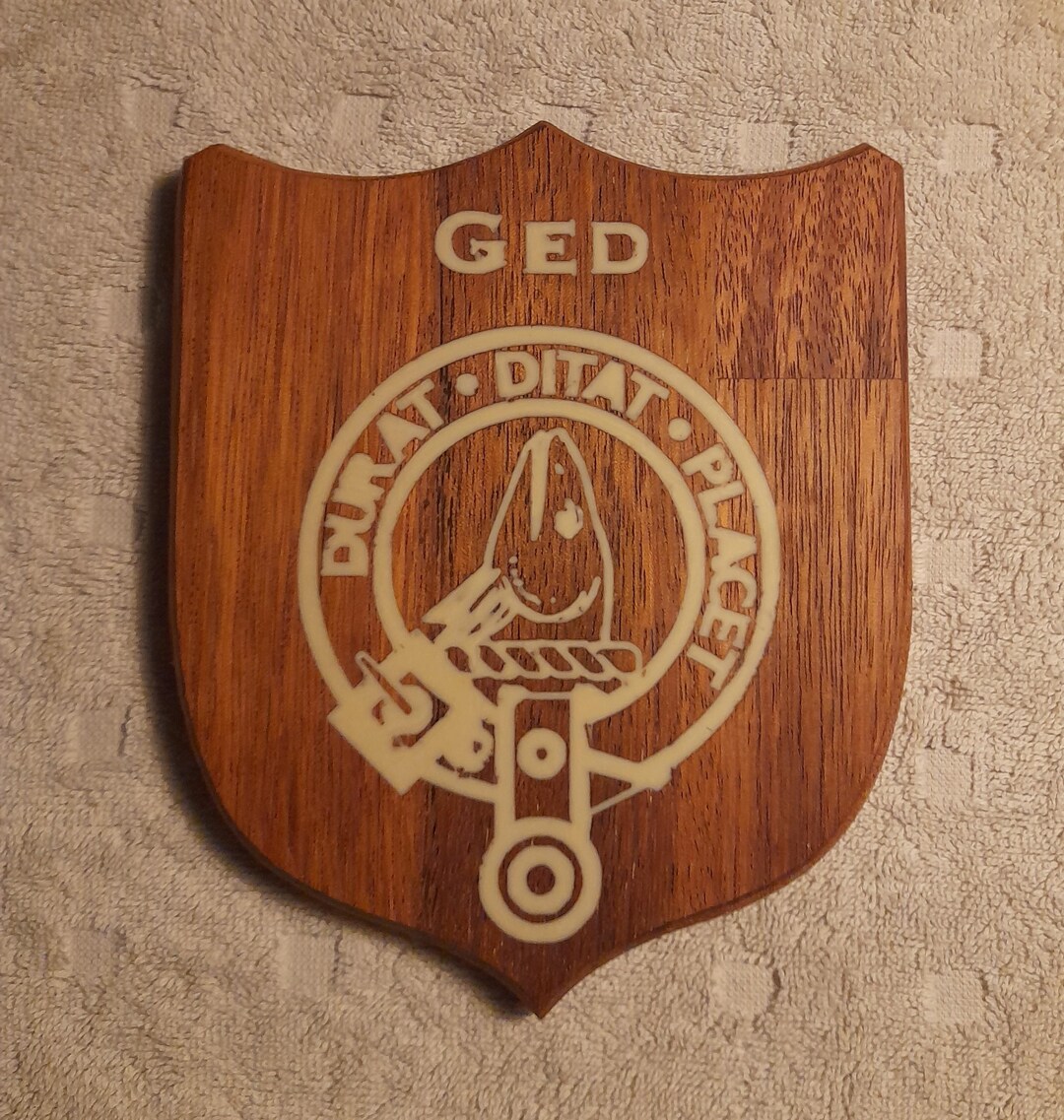 Clan Ged - Carved Timber Crest - Etsy