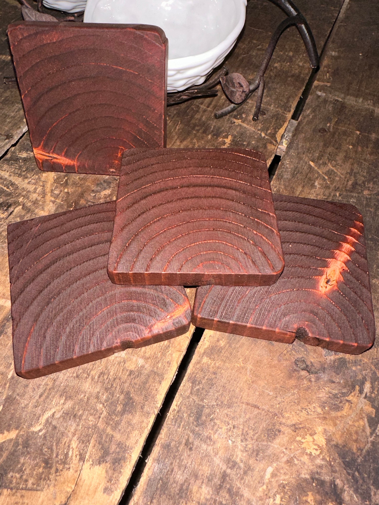End Grain, Hand Sanded, Rustic, Shabby Chic, Douglas Fir Coasters - Etsy