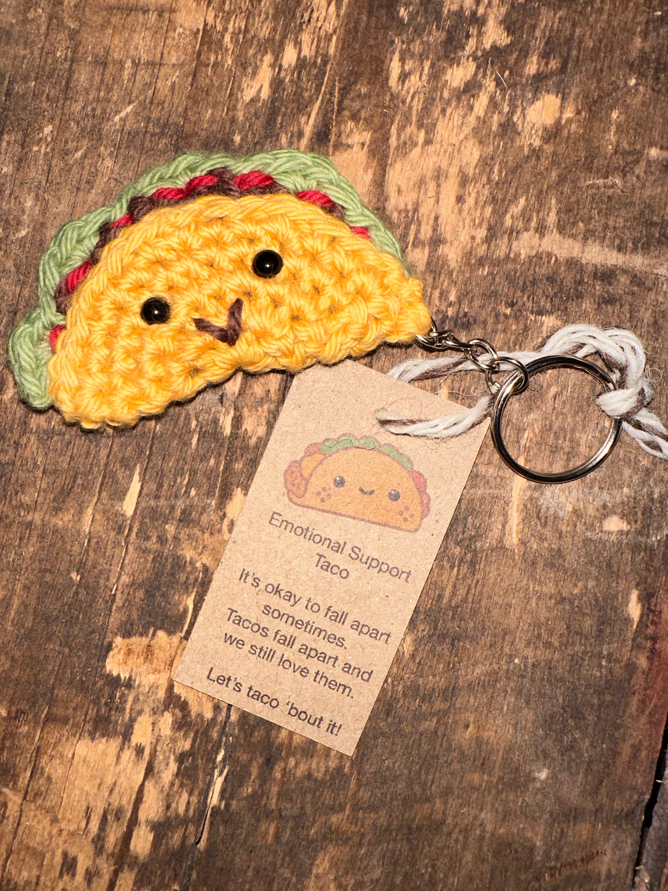 Emotional Support Taco Keychain - Etsy