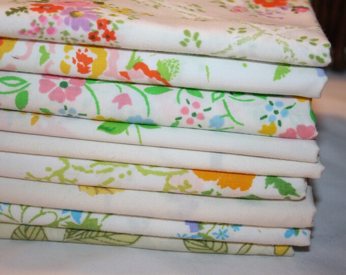 Bed Linen Bundle-1/2 Yard Vintage Floral Prints White Garden - Etsy