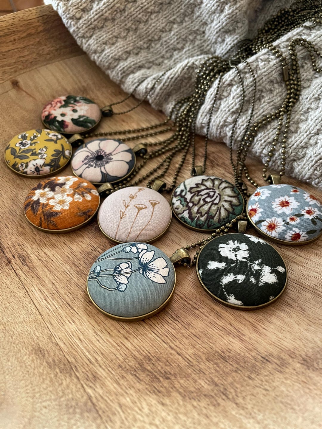 Floral Button Necklaces-9 Design Options-the Littlest of Details-a ...