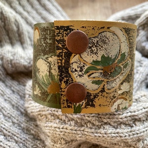 Leather Word Cuff-art Collection-wide Cuff-weathered Leather- Blessed ...