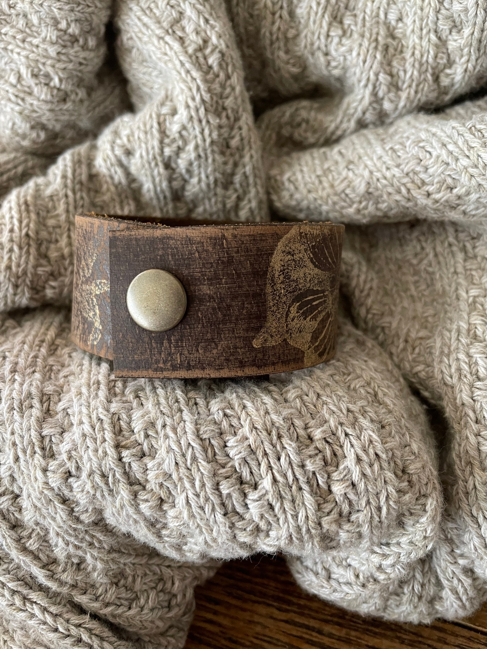 Leather Word Cuffweathered Leather-large 6.5 Inch - Etsy