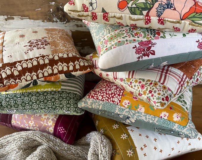 Quilted Pin Cushion-scrap Lover-ground English Walnut Shells-one of A ...