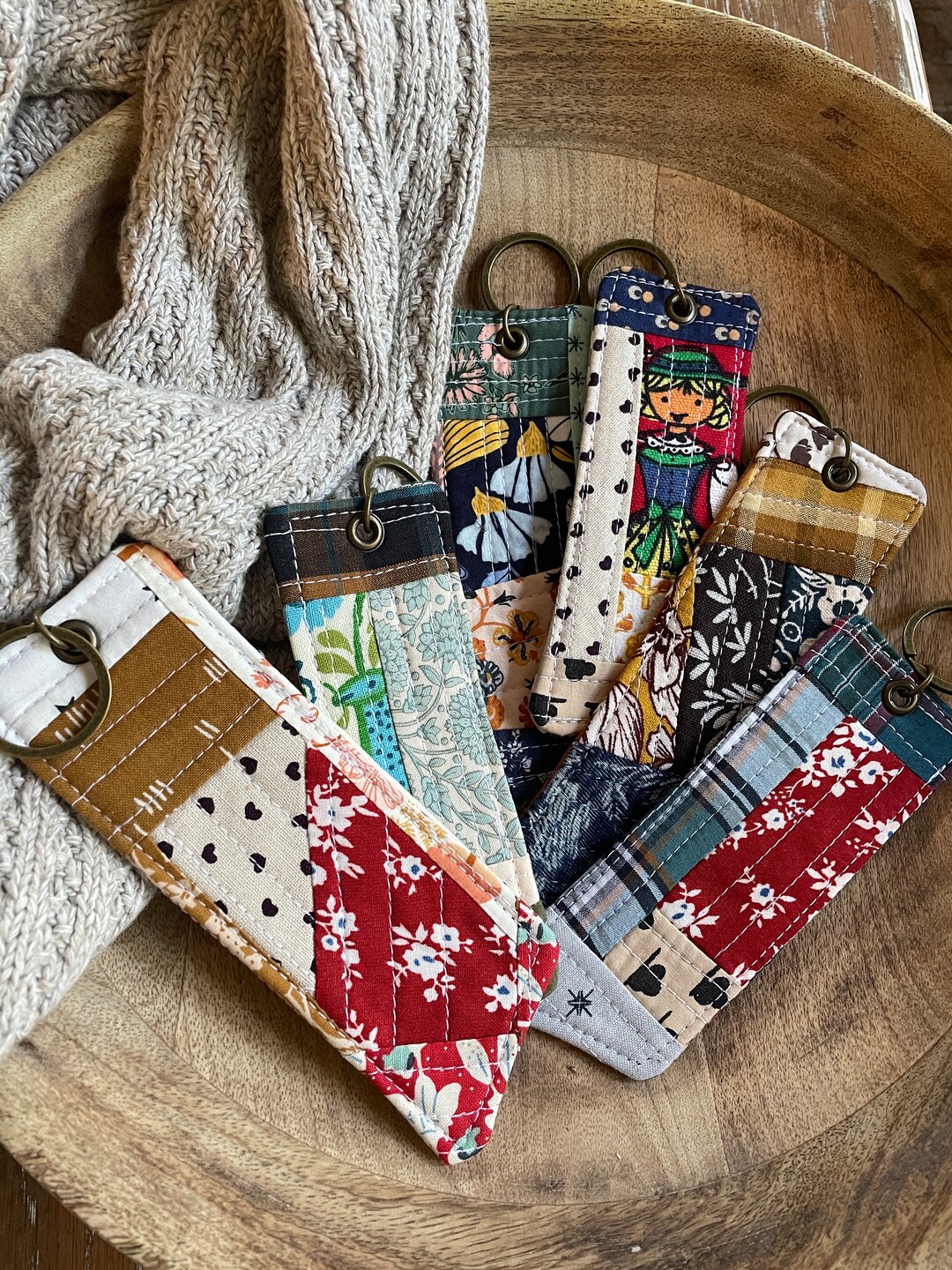 Crazy Quilt Keychain-gifts of Encouragement add a Customized Metal ...