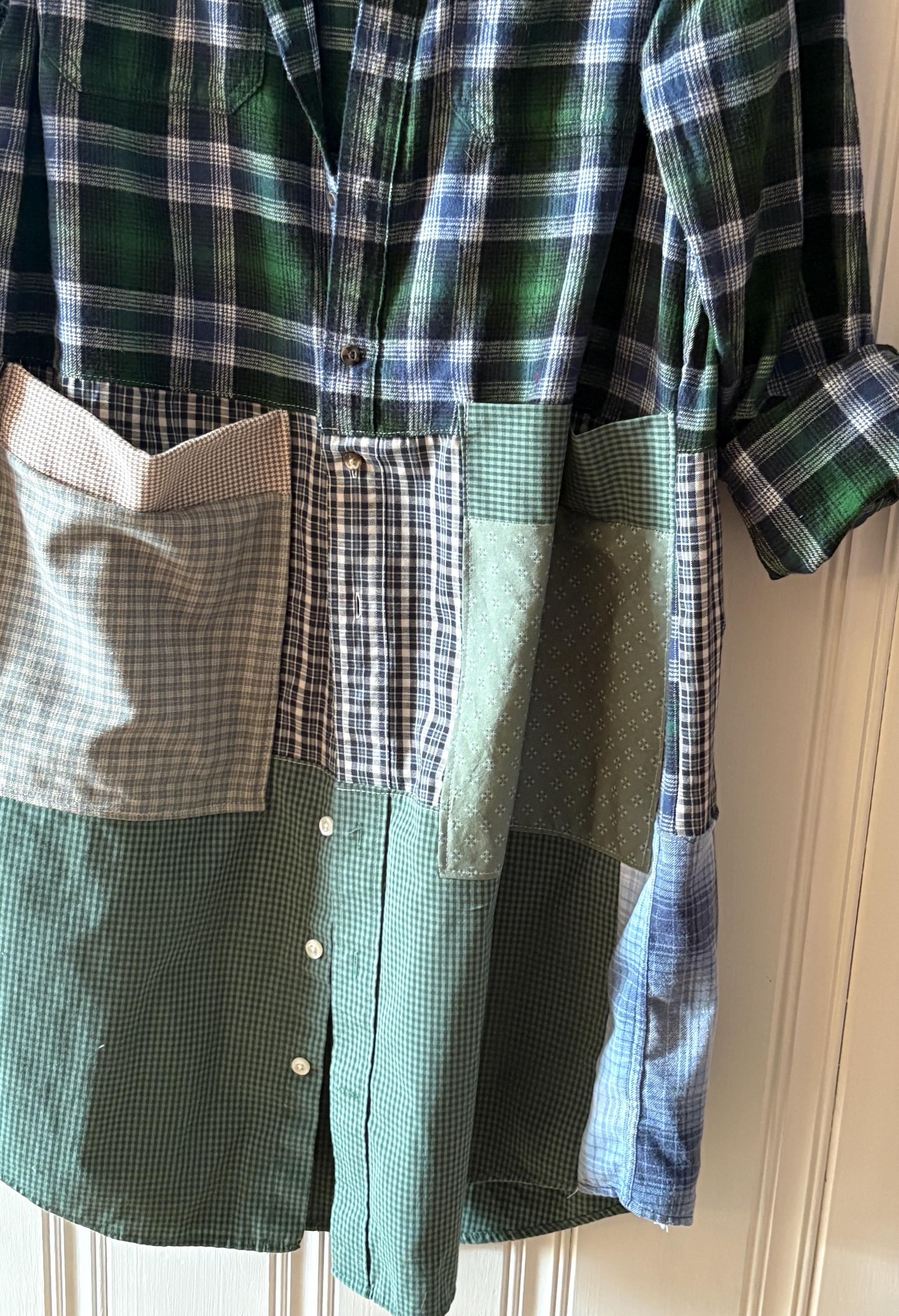 Remade Plaid Shirt-plaid Mix Up-dress-chore Coat-playful Plaids ...